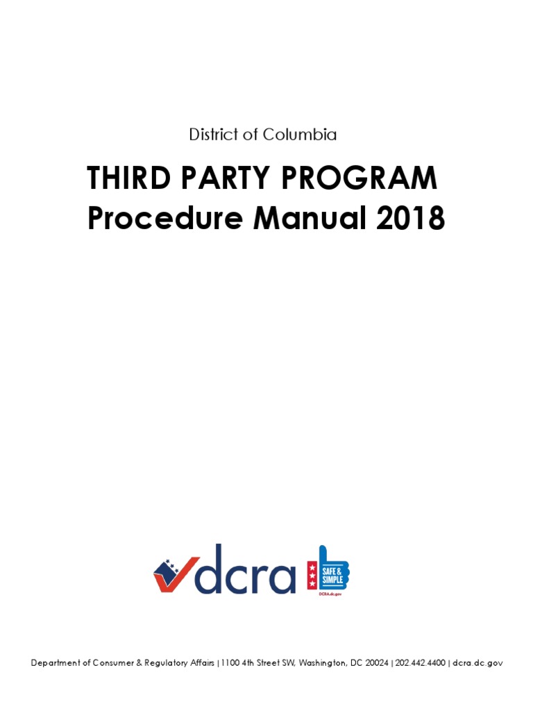 Third Party Program Procedure Manual | PDF | Quality Assurance | Licensure