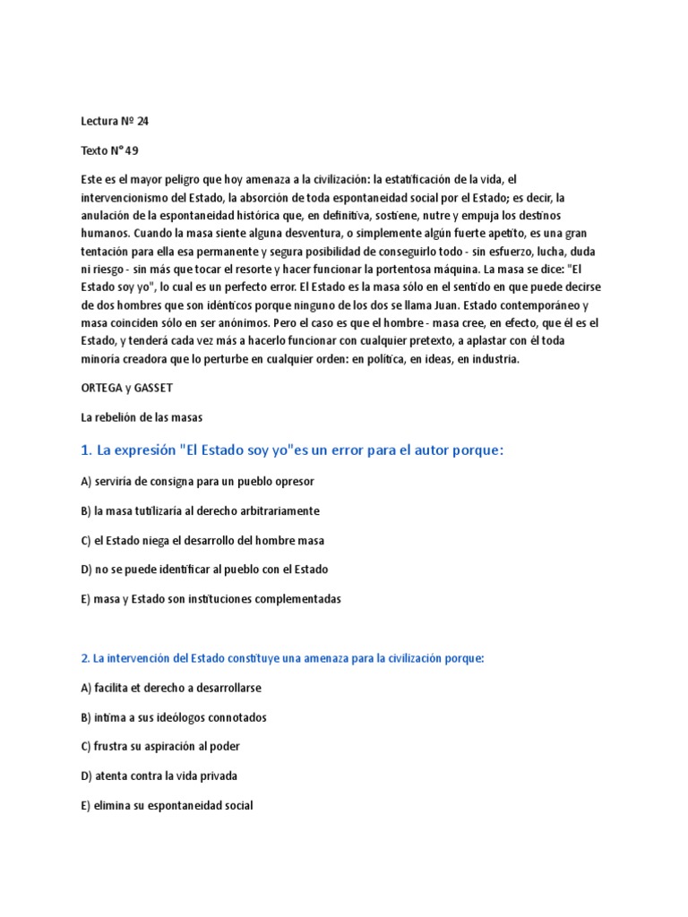 Ejercicios de Texto Resueltos Lectura 24 | PDF | Soberanía | Intelectual