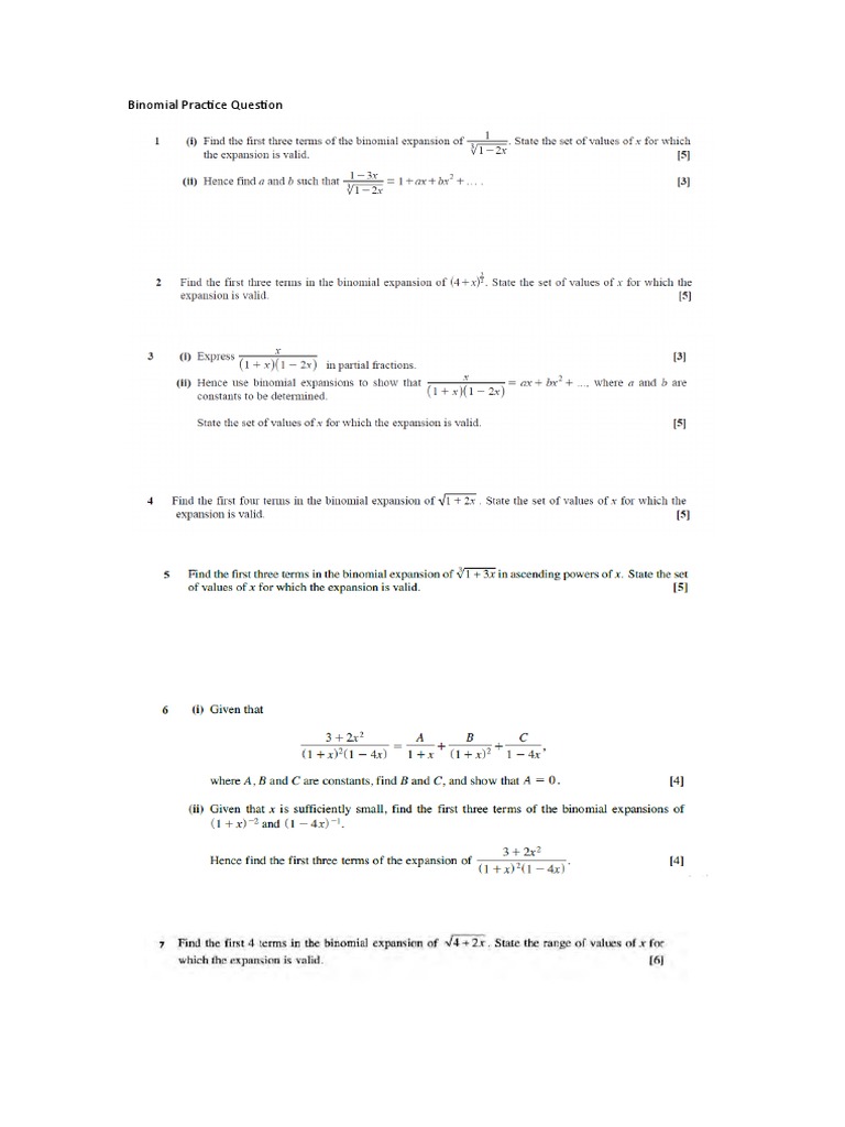 Binomial Practice Question | PDF