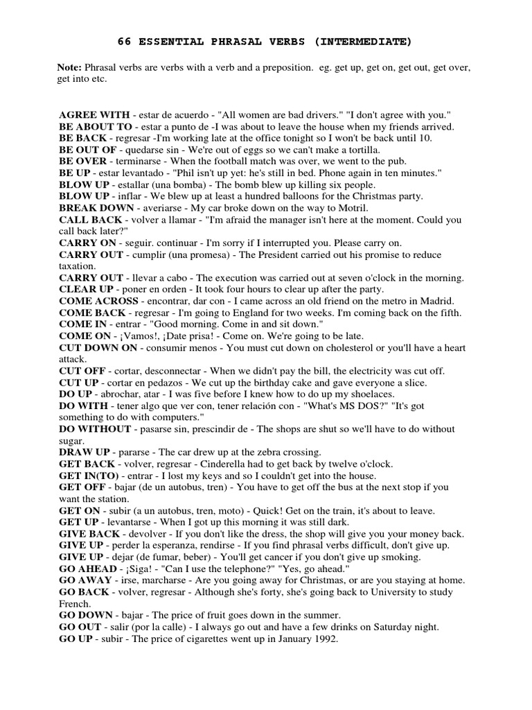 66 Essential Phrasal Verbs | PDF
