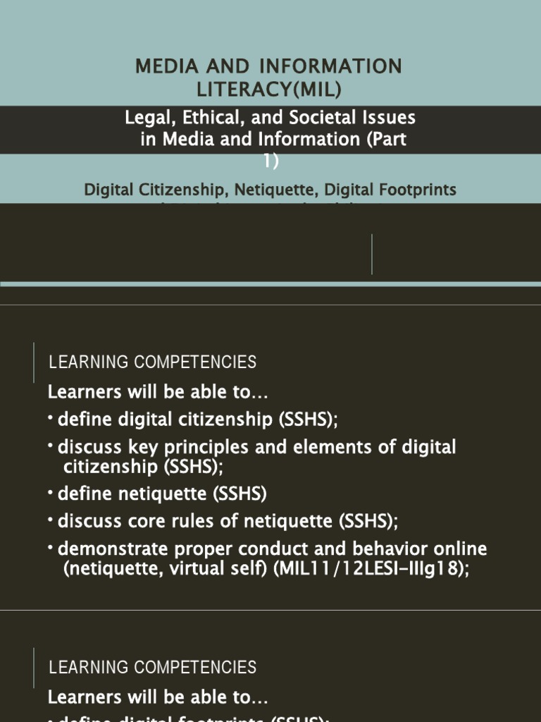 Media Information Technology Week 7 | PDF | Etiquette | Cyberbullying