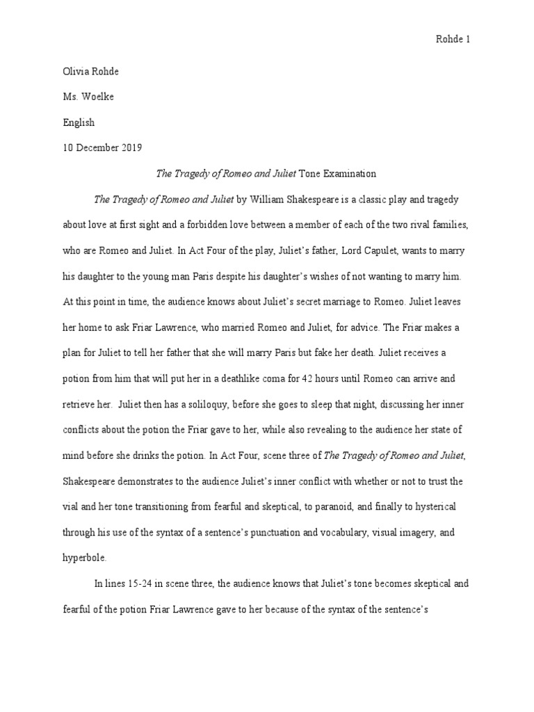 Romeo and Juliet Literary Analysis | PDF | Romeo And Juliet