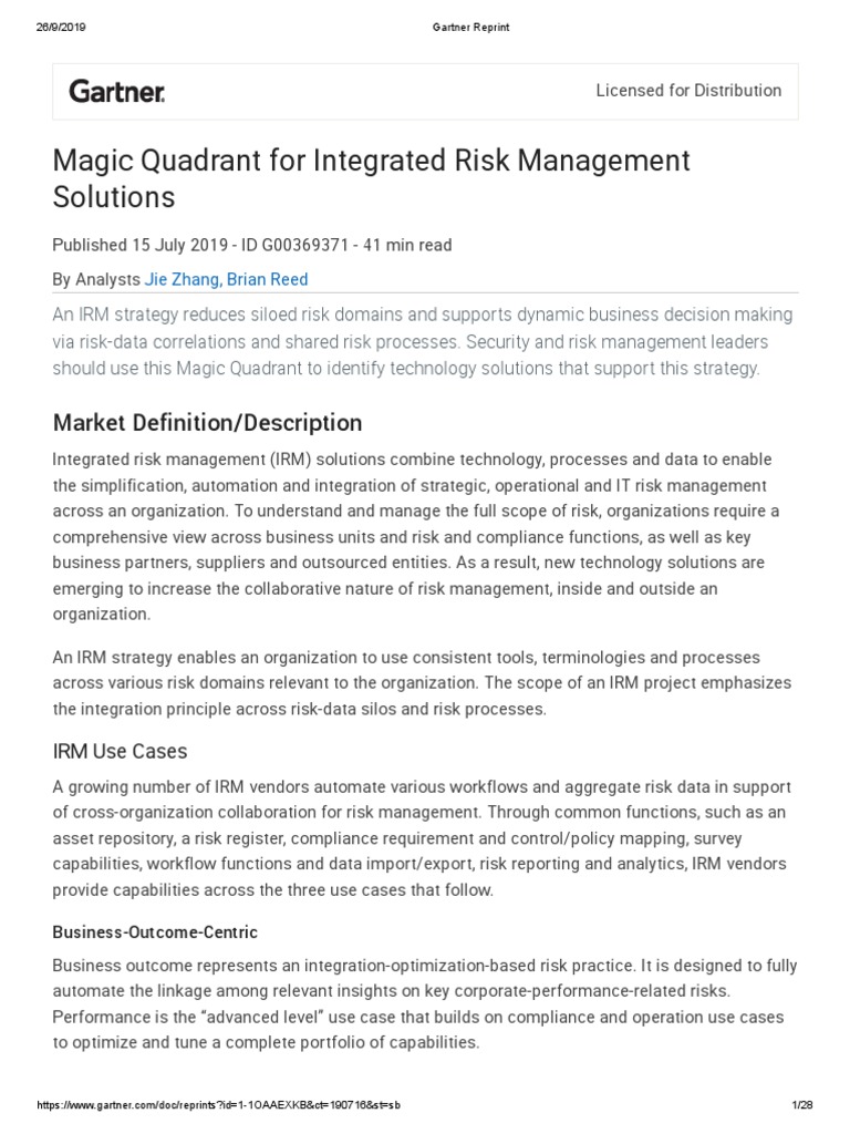 Gartner Reprint-Integrated RMS PDF | PDF | Software As A Service ...
