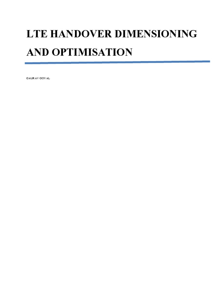 Lte Handover Dimensioning And Optimisation Pdf Cellular Network Radio 