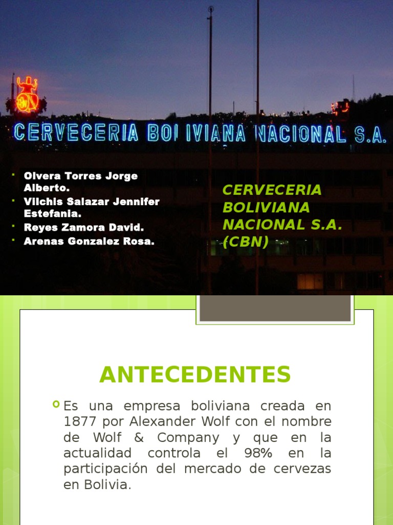 Cerveceria Boliviana Nacional S.A. CBN PDF | PDF | Cerveza | Bebidas ...