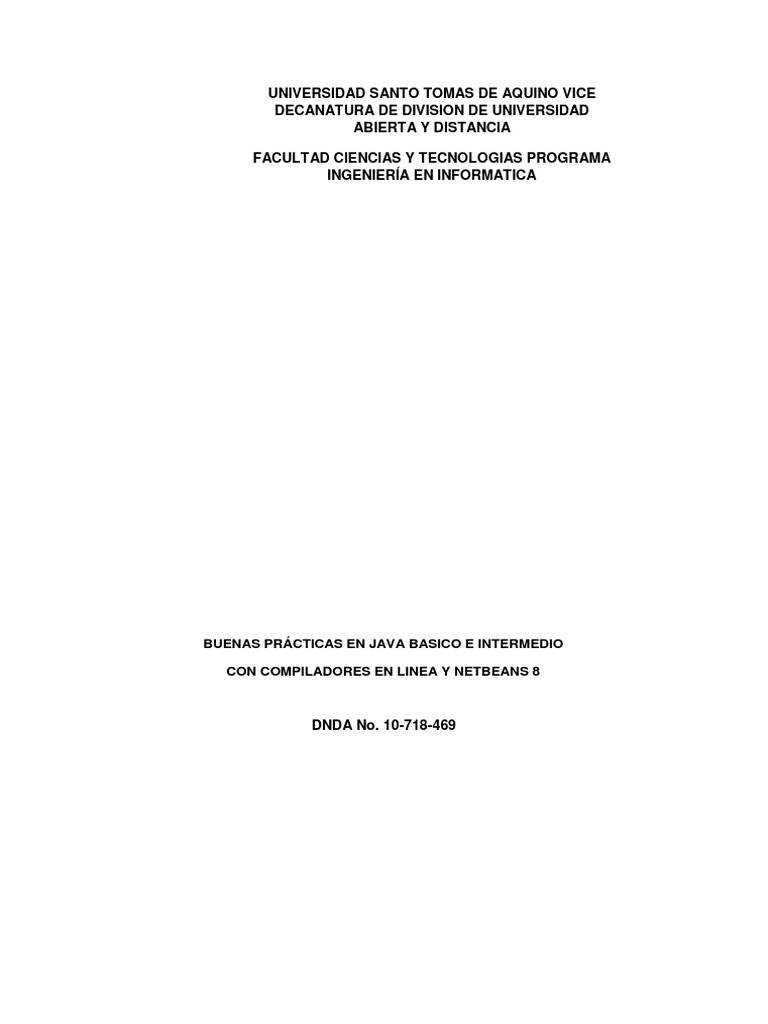 Buenas Practicas en Java Basico e Intermedio Con Compiladores en Linea ...