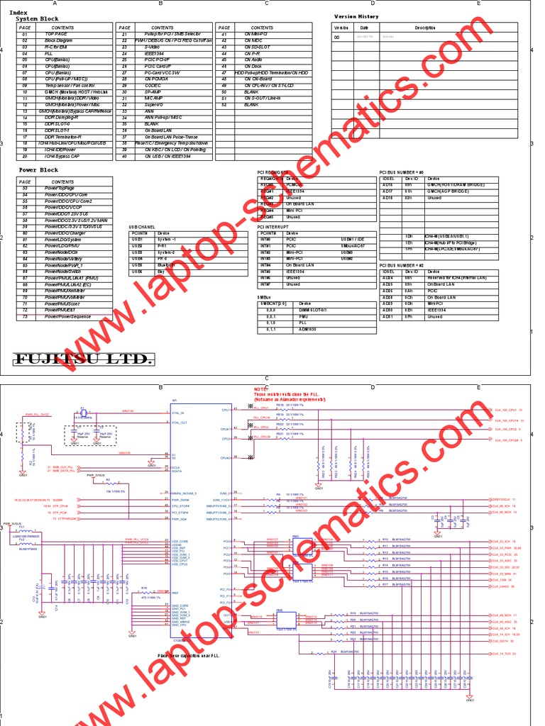 FUJITSU Laptop Motherboard Schematics Diagram | Computer Related ...