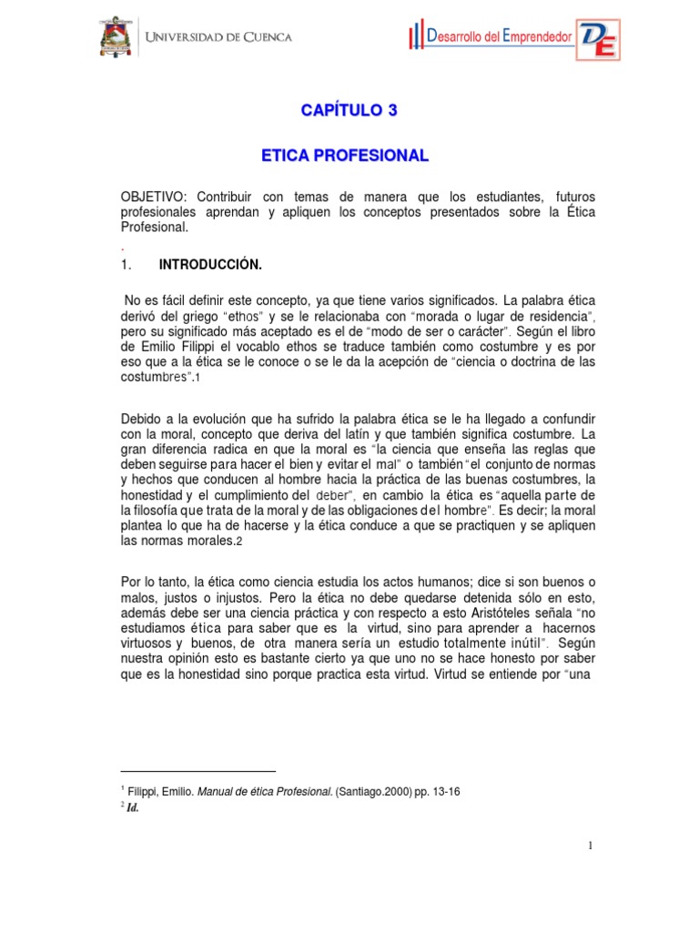 Cap - 3 Etica Profesional PDF | PDF | Responsabilidad social corporativa | Moralidad
