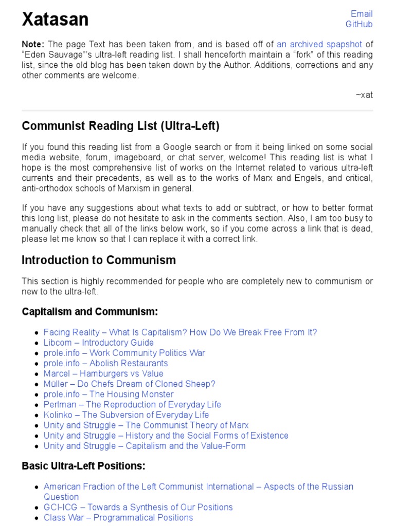 Communist Reading List (Ultra-Left) | PDF | Karl Marx | Marxism