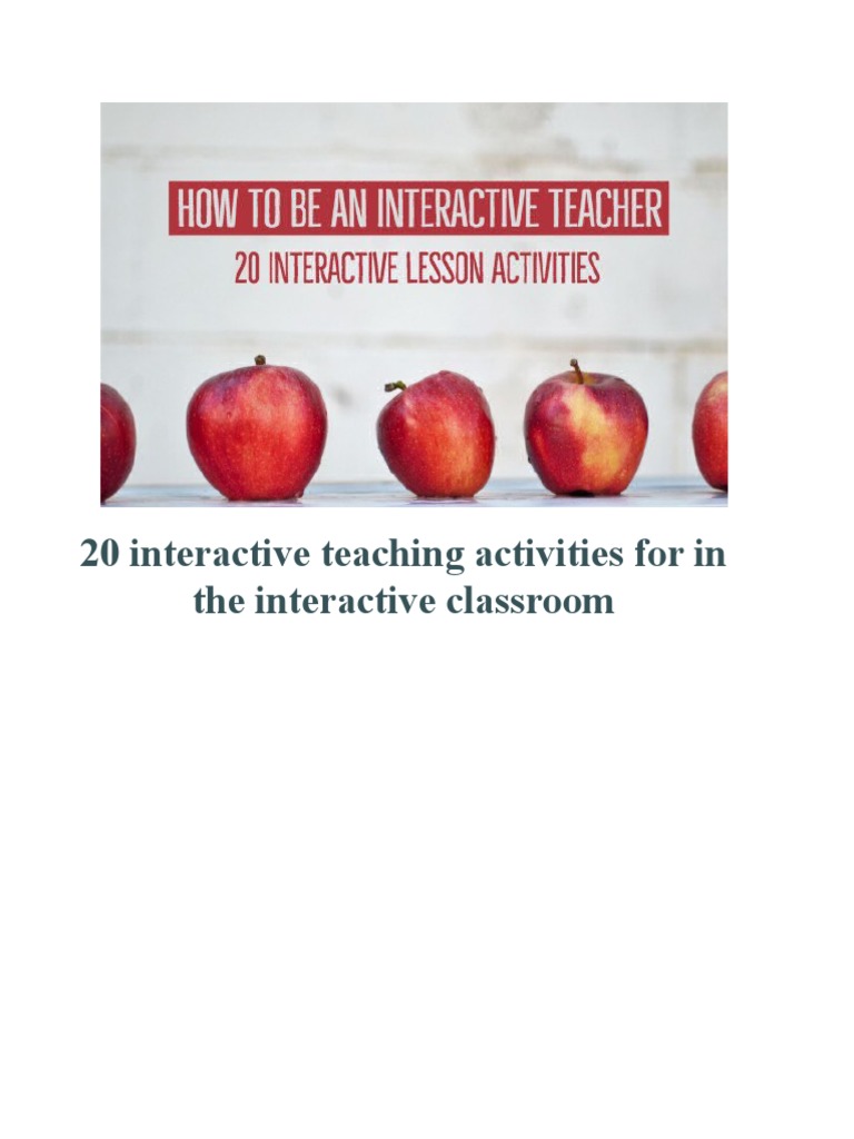 20 Interactive Teaching Activities For in The Interactive Classroom | PDF | Brainstorming ...