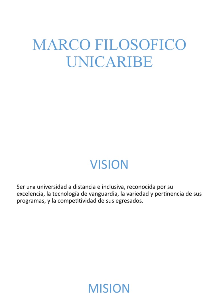 MARCO FILOSOFICO UNICARIBE Evelin | PDF