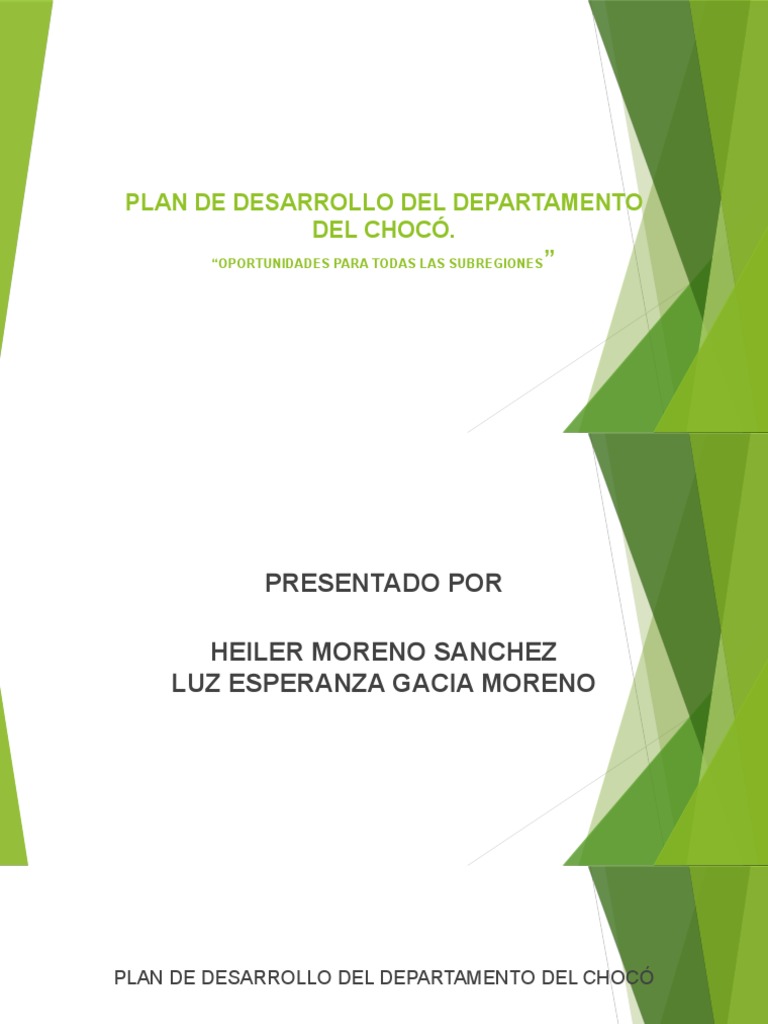 Plan de Desarrollo Del Departamento Del Chocó | PDF | Deportes ...