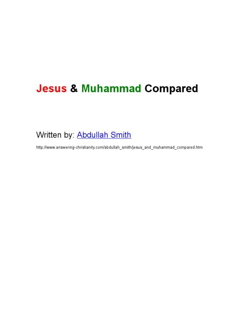 Jesus and Muhammad Compared by Abdullah Smith | PDF | Muhammad | Jesus