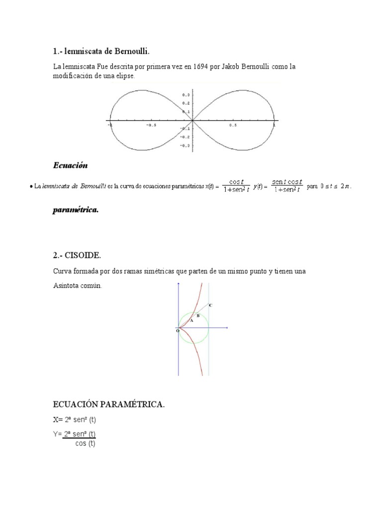 Curvas Planas y sus Ecuaciones | PDF | Elipse | Circulo