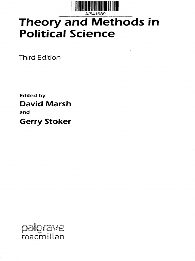 Theory and Methods in Political Science: David Marsh Gerry Stoker | PDF ...