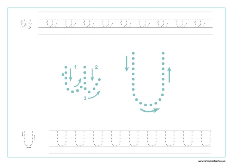 Ficha Caligrafia Imprimir Letra U | PDF
