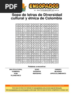 Sopa de Letras: Diversidad Cultural | PDF