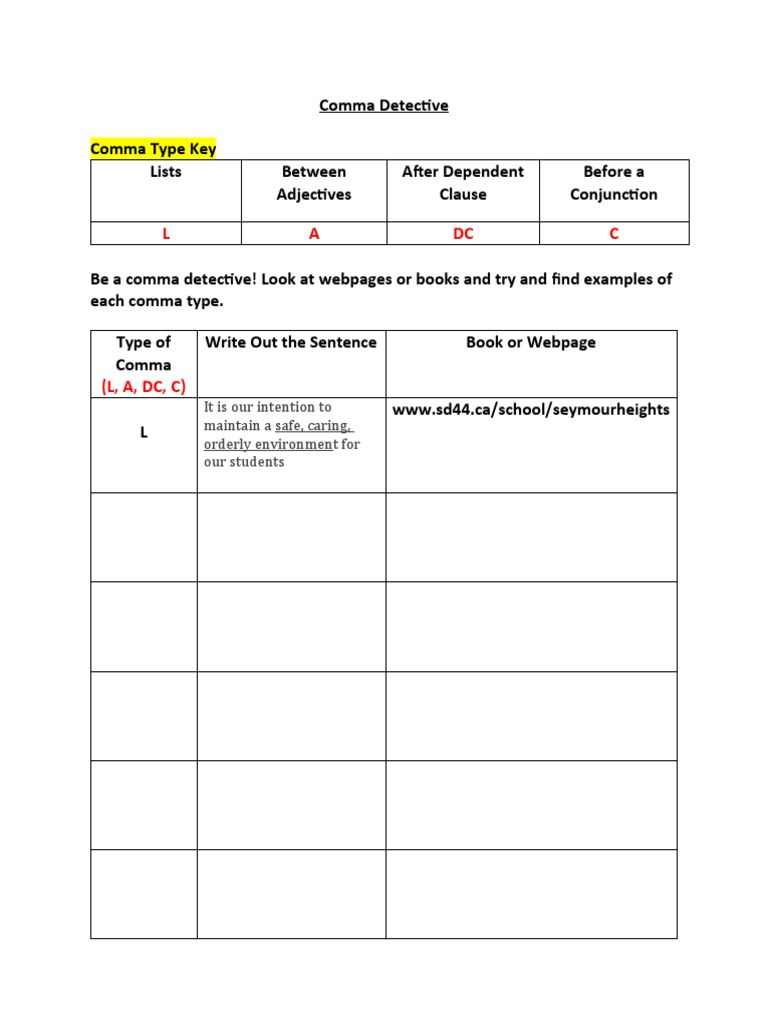 A - Comma Detective | PDF