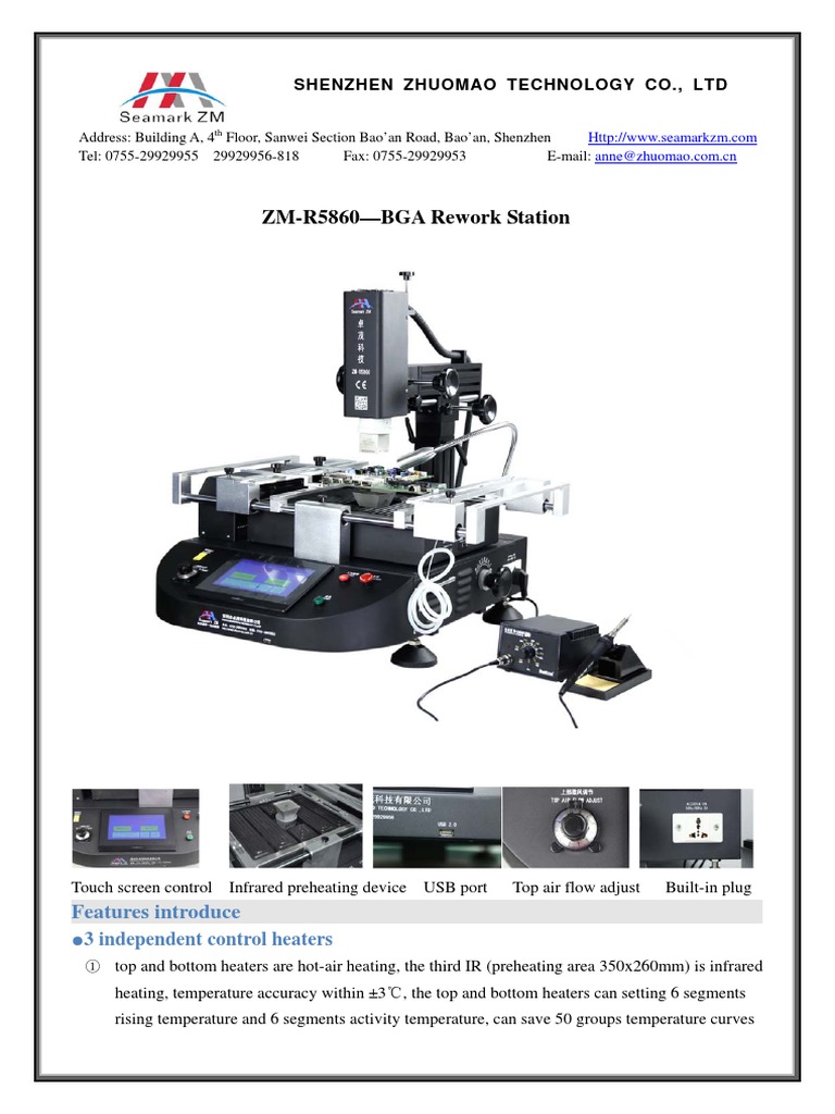 ZM-R5860-BGA Rework Station: Shenzhen Zhuomao Technology Co., LTD | PDF ...