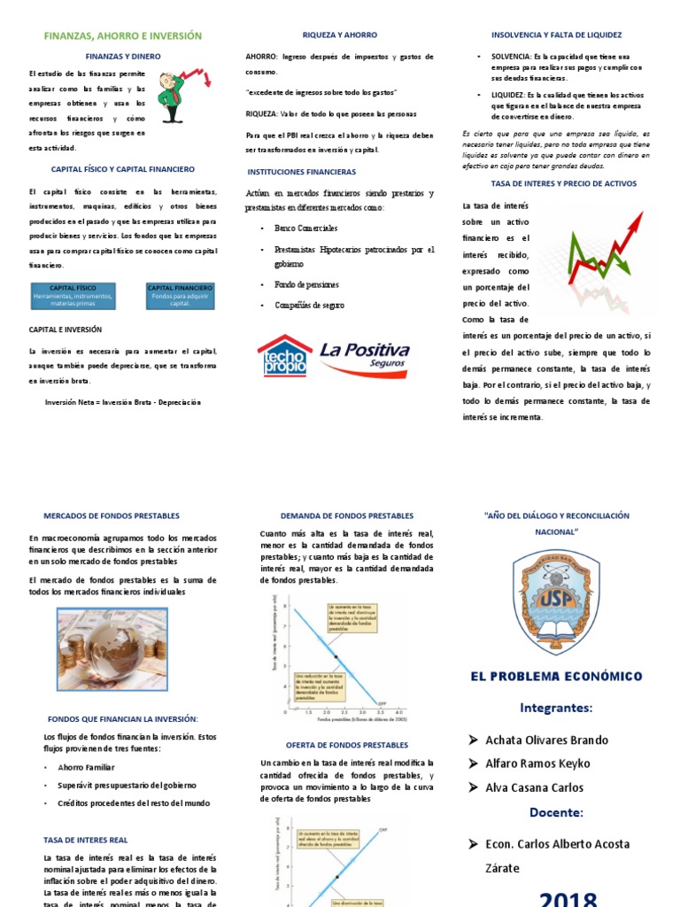 Triptico Finanzas | PDF | Ahorro | Interés
