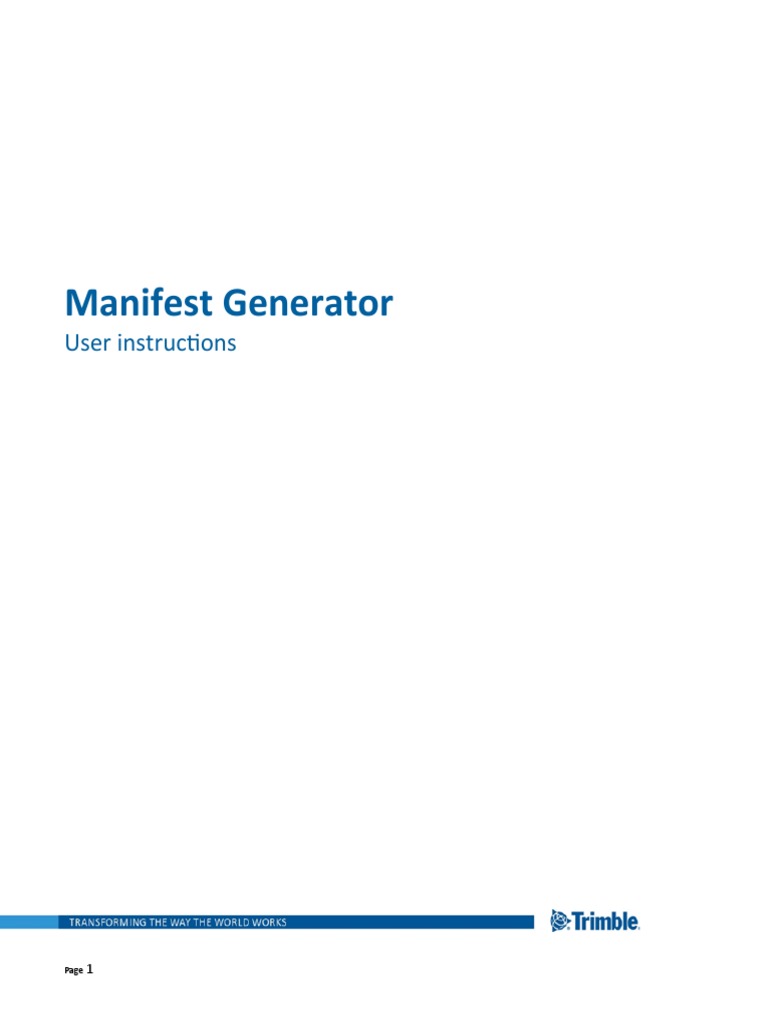 Instructions ManifestGenerator | PDF | Computer File | Information Technology