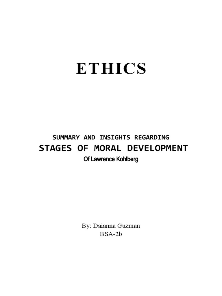 Ethics: Stages of Moral Development | PDF | Psychology | Philosophical ...