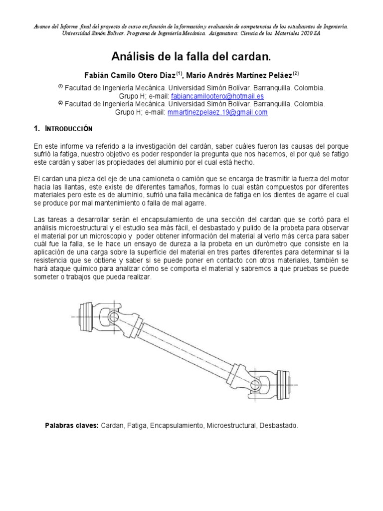 Analisis Del Cardan | PDF | Física Aplicada e Interdisciplinaria ...