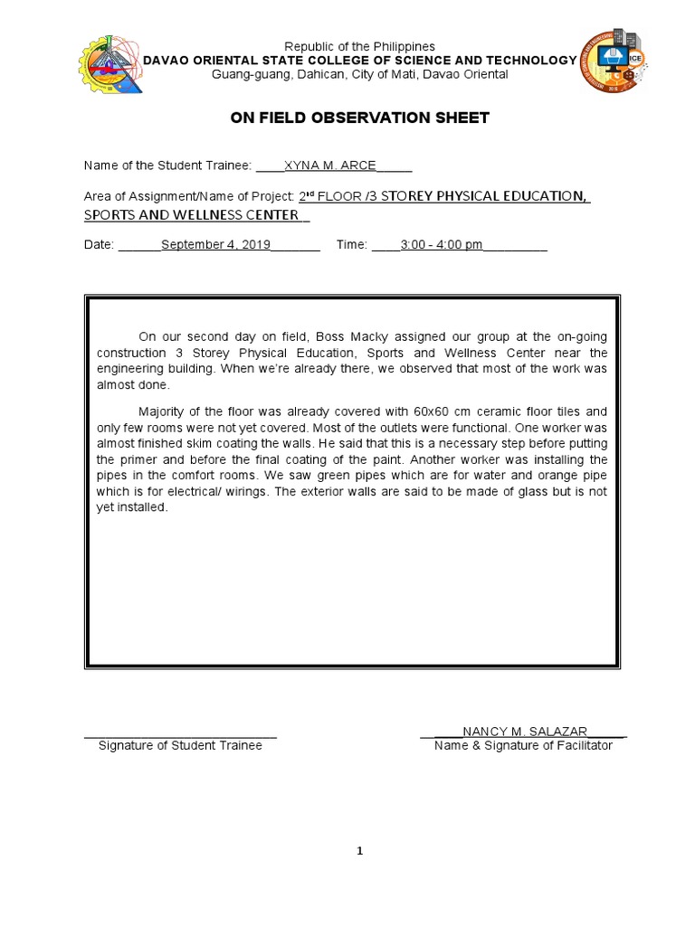 3 Storey Physical Education, Sports and Wellness Center: On Field ...