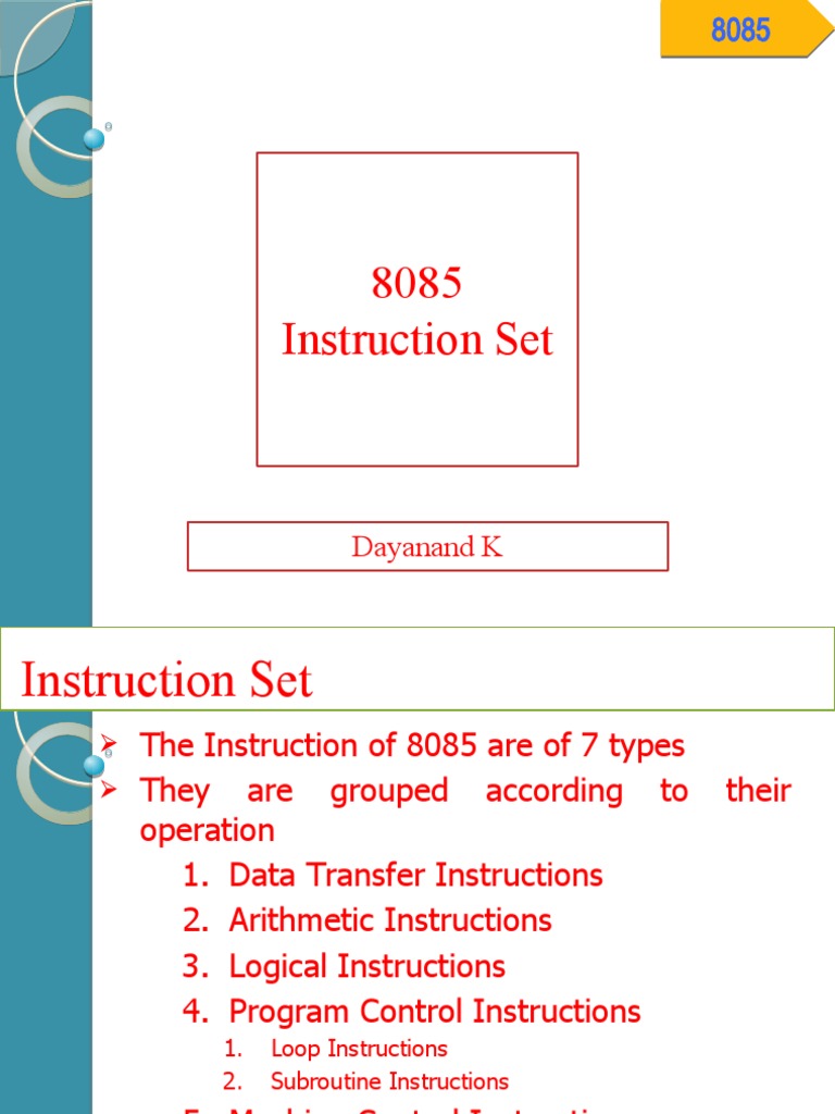 8085 Instruction Set Guide | PDF | Digital Electronics | Computer Hardware