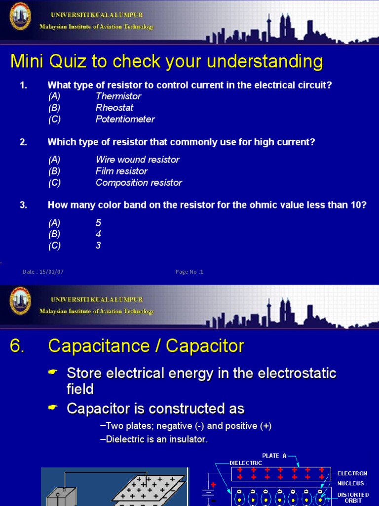 Mini Quiz To Check Your Understanding | PDF | Capacitor | Physical ...