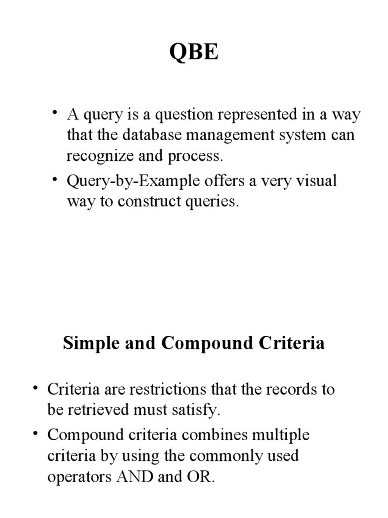 A Query Is A Question Represented in A Way That The Database Management ...
