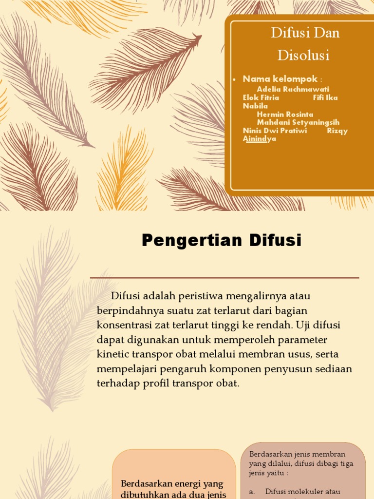 Difusi dan Disolusi Obat dalam Farmasi | PDF