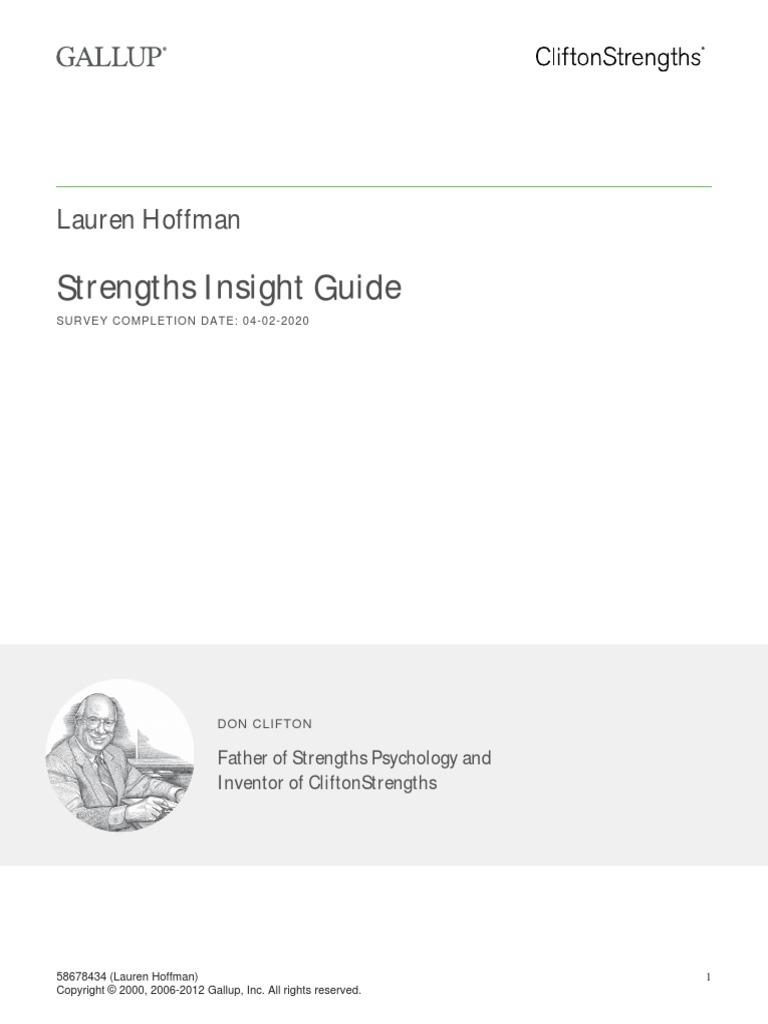 Clifton Strengths Test | PDF | Goal | Psychological Concepts