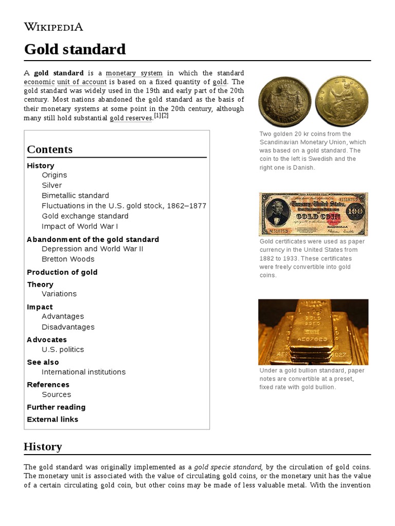 Gold Standard PDF | PDF | Gold Standard | United States Dollar