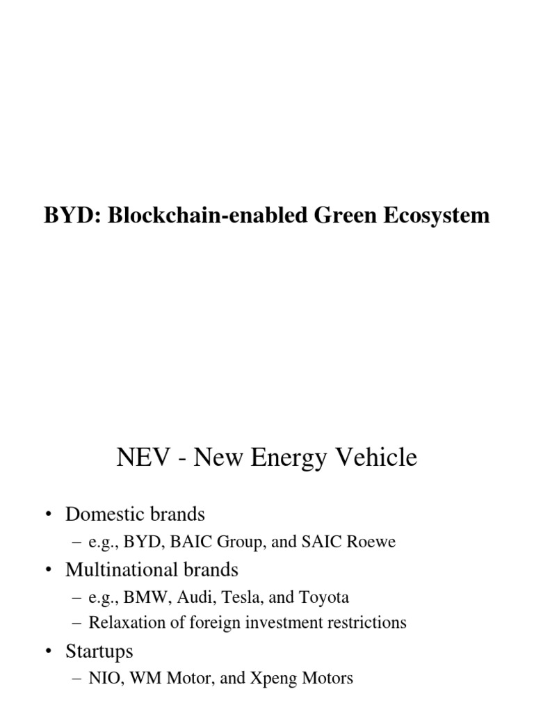BYD Blockchain-Enabled Green Ecosystem PDF | PDF