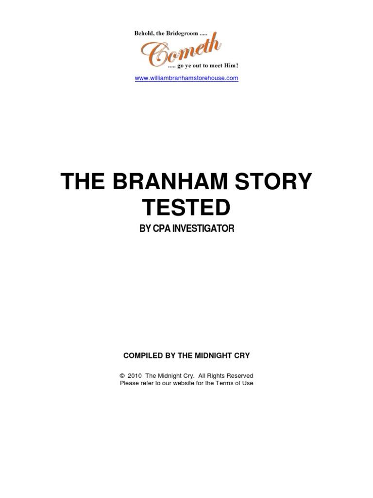 William Branham - The Branham Story Tested (New) | PDF | Faith Healing ...