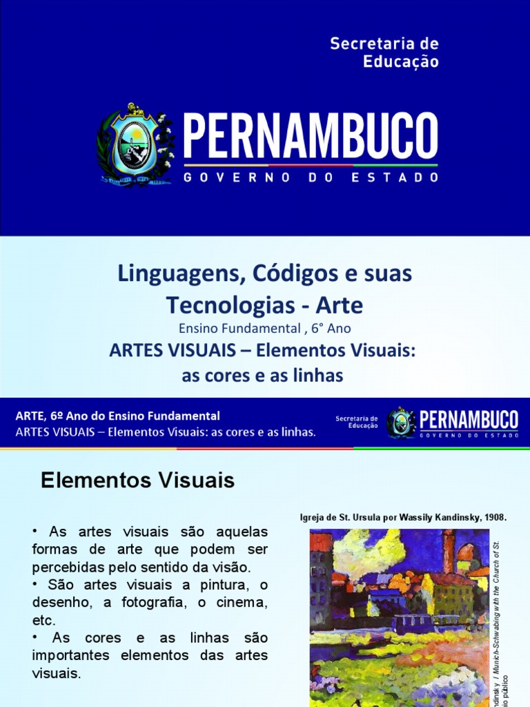 ARTES VISUAIS - Elementos Visuais As Cores e As Linhas | PDF | Cor ...