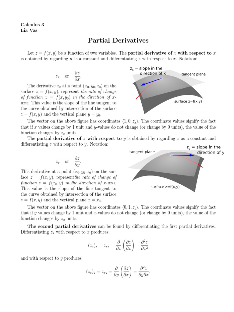 Partial Derivatives | PDF | Derivative | Differential Calculus
