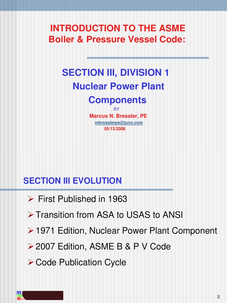 Introduction To ASME Section III Div1 | PDF | Pressurized Water Reactor ...
