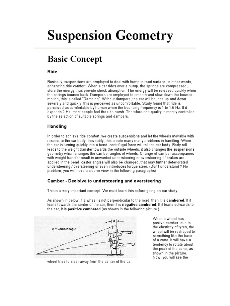 Suspension Geometry | PDF | Suspension (Vehicle) | Axle