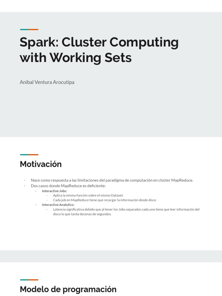 Spark Cluster Computing With Working Sets | PDF | Mapa reducido ...