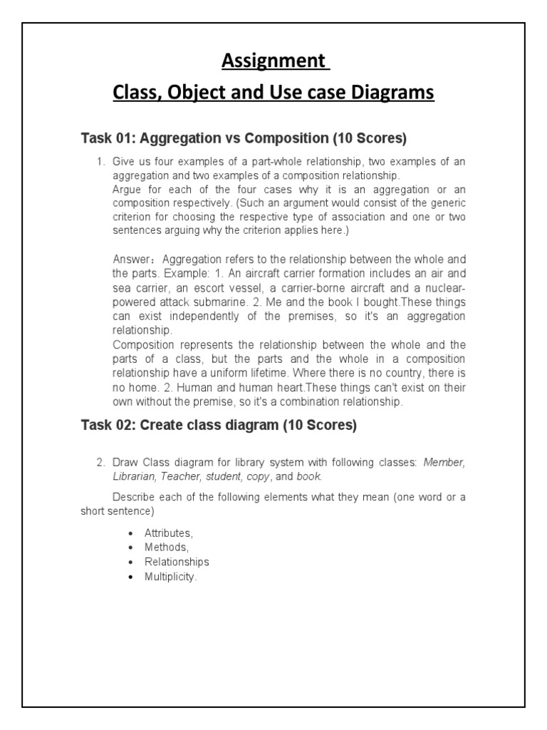 UML Diagrams Assignment Guide | PDF