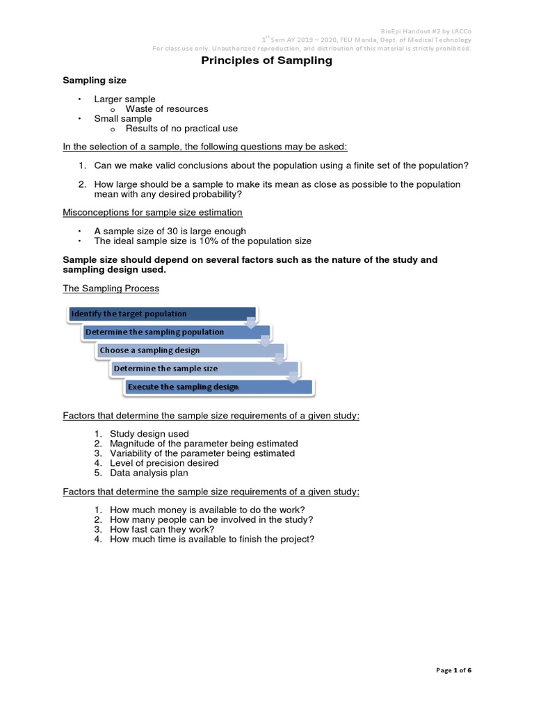 Handout On Principles of Sampling | PDF | Stratified Sampling ...