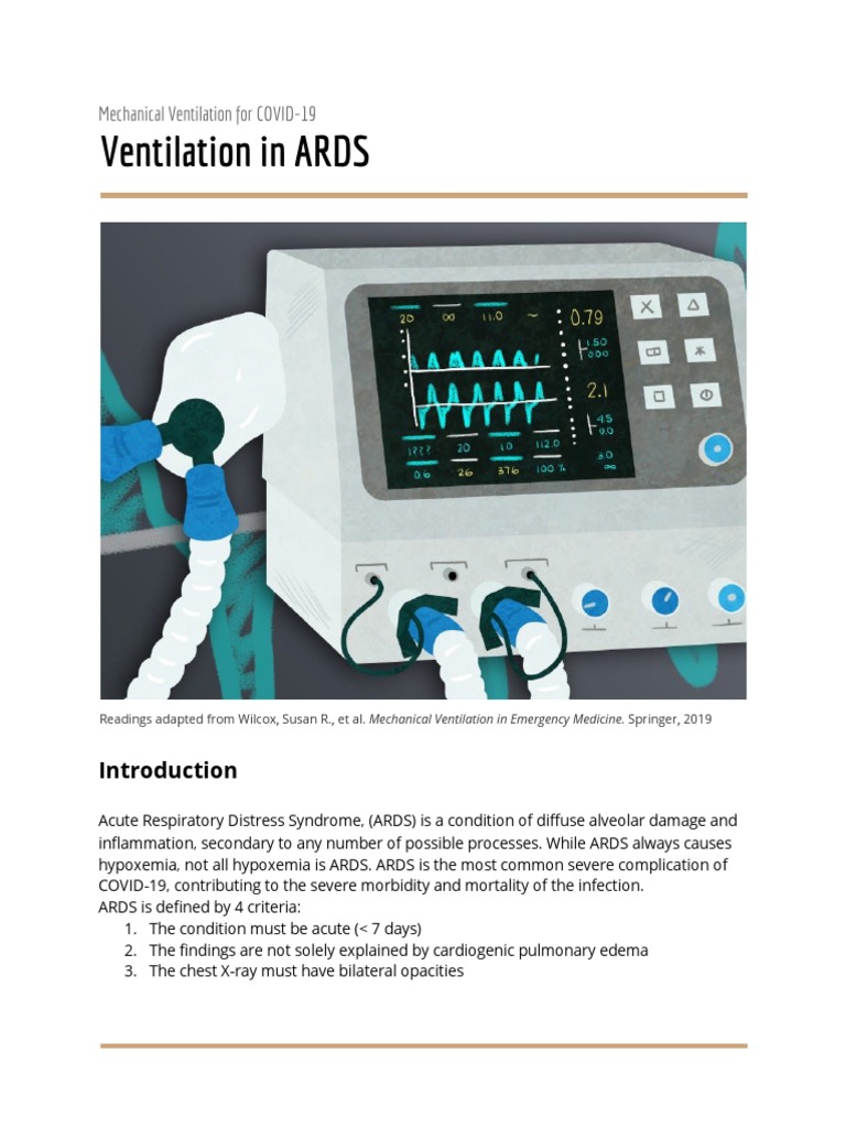 Ventilation in ARDS: Mechanical Ventilation For COVID-19 | PDF ...