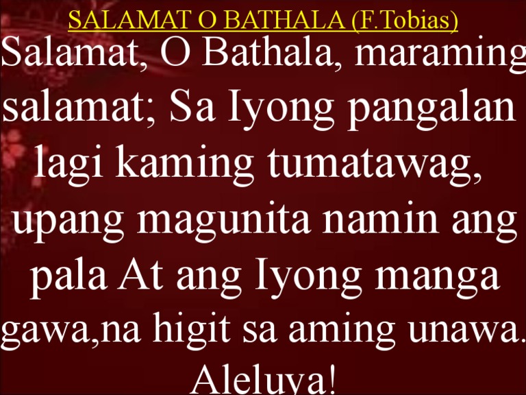 Salamat O Bathala | PDF