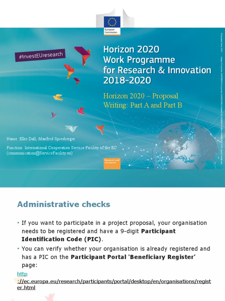 Horizon 2020 - Proposal Writing: Part A and Part B | PDF | Open Access ...