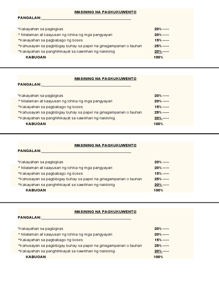 Masining Na Pagkukuwento | PDF
