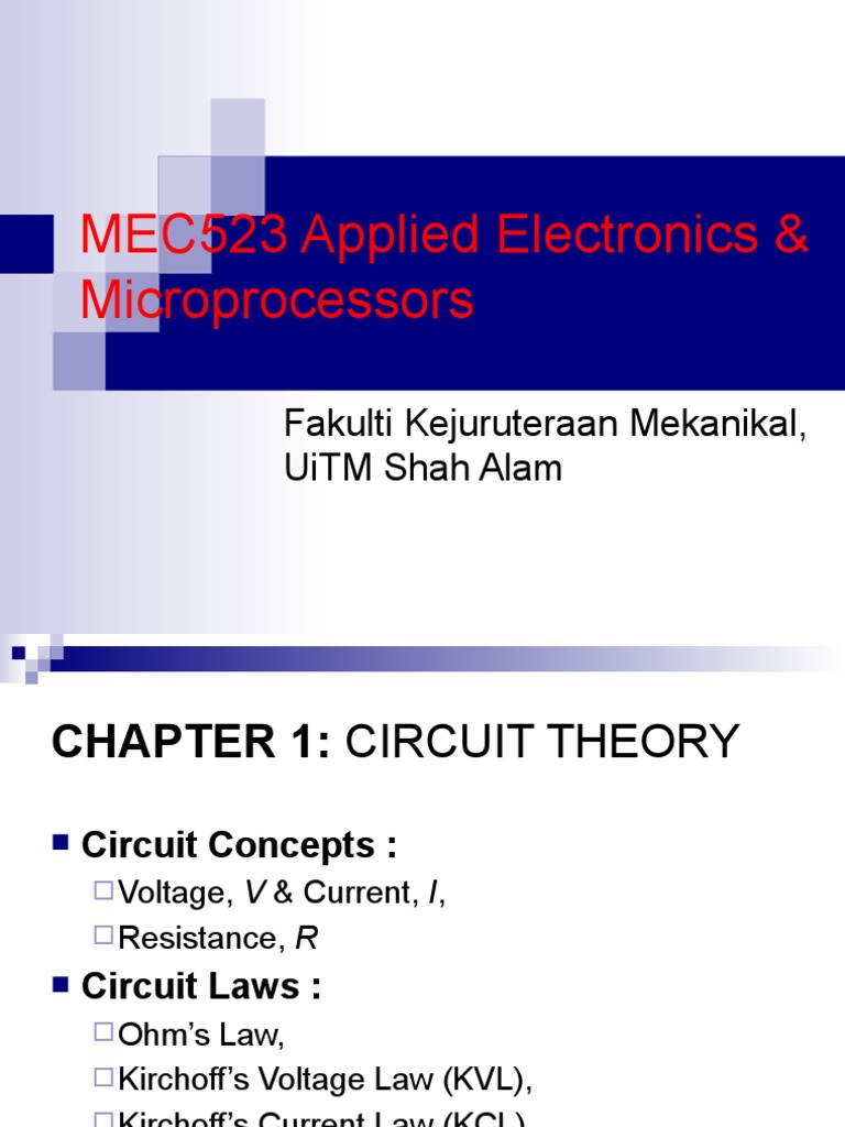 CHP 1: Circuit Theory | PDF | Electrical Network | Electrical ...