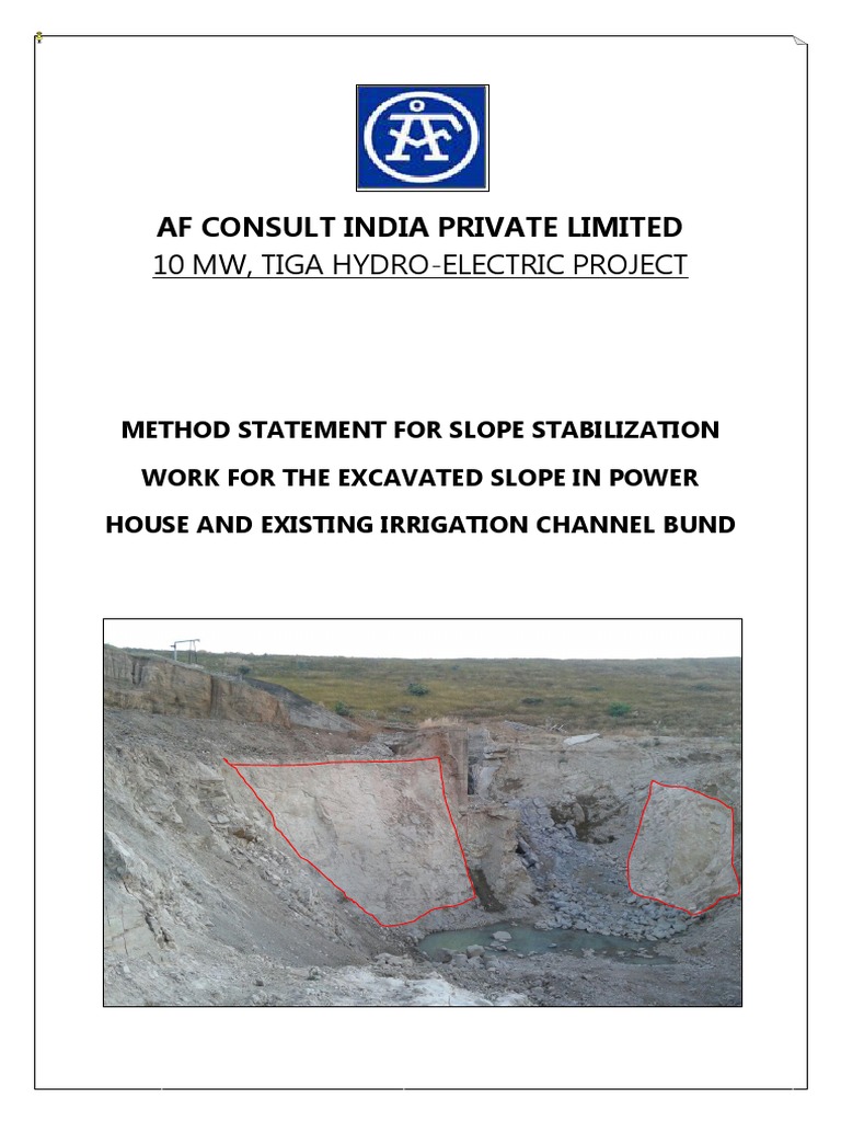 Slope Stabilization Method for Tiga HEP | PDF | Drilling Rig | Dam