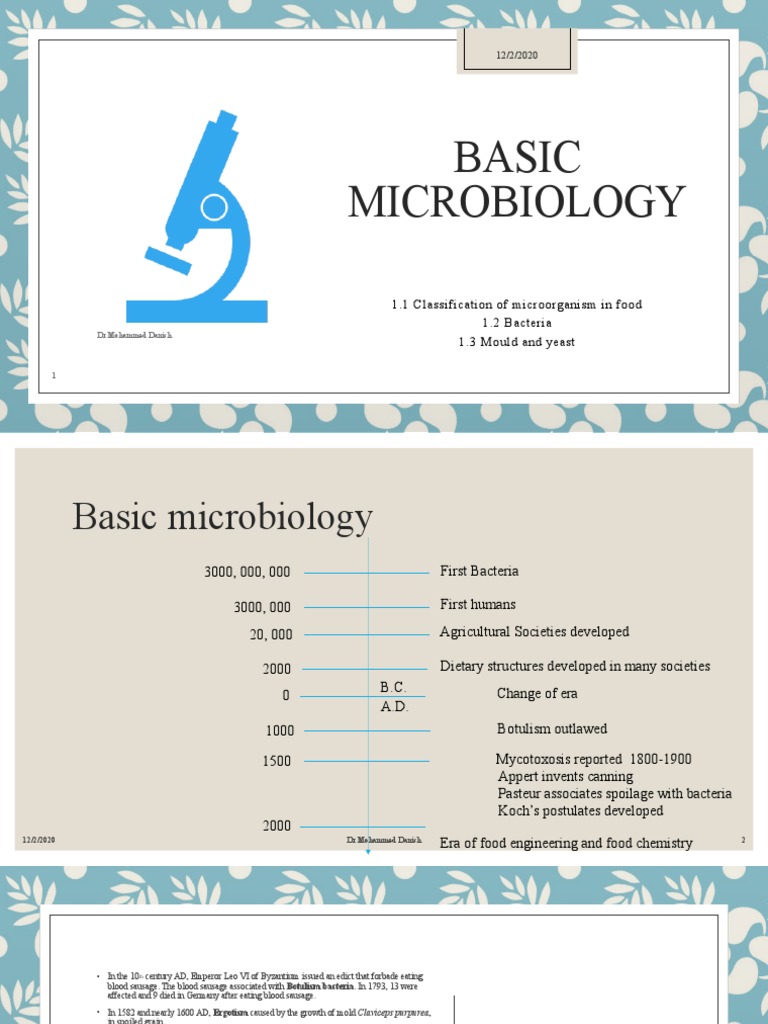 Food Microbiology Basics | PDF | Bacteria | Cell (Biology)